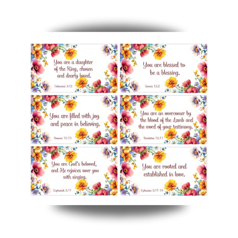 Inspirational Christian Bible Verses Printable Scripture Cards Set ...