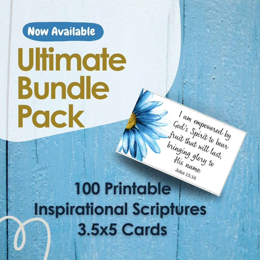 Inspirational Christian Bible Verses | Printable Scripture Cards Set ...