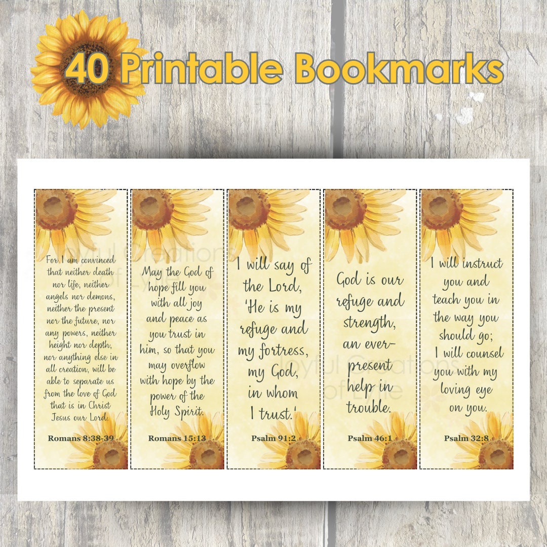 Christian Scripture Bookmarkers: Design With 40 Inspirational Quotes ...