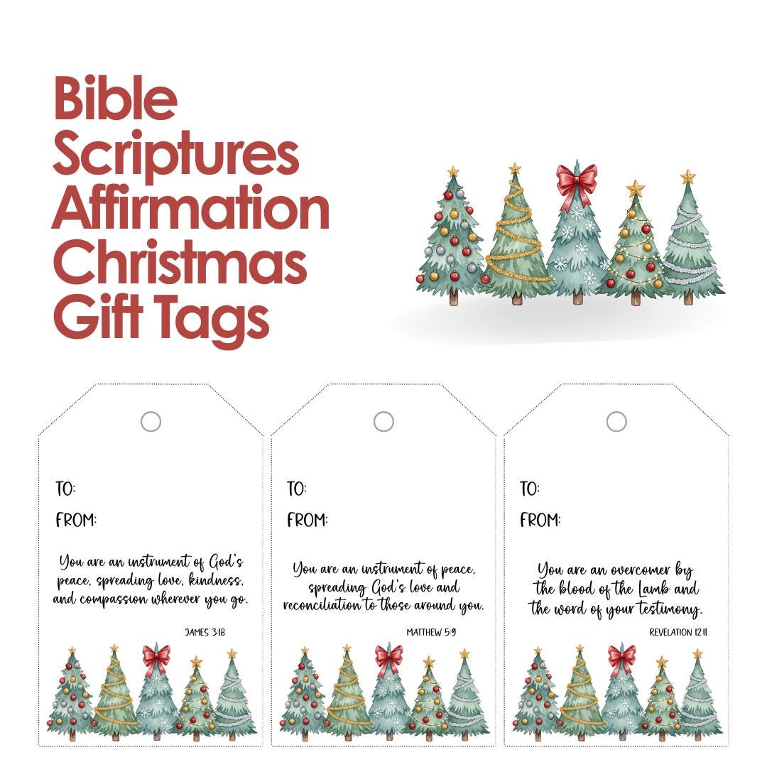 INSPIRATIONAL Christmas Bible Verse Tags Bundle | Printables ...