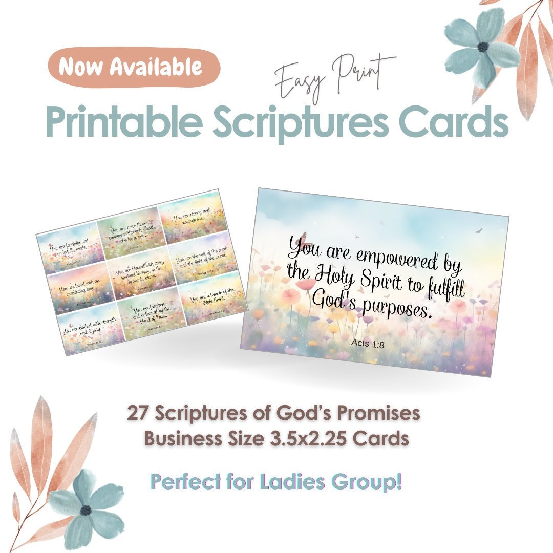 Christian Bible Verses | Printable Scripture Cards Set | Motivational ...