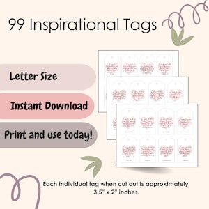 Inspirational Bible Verse Tags Bundle Printables Encouragement ...