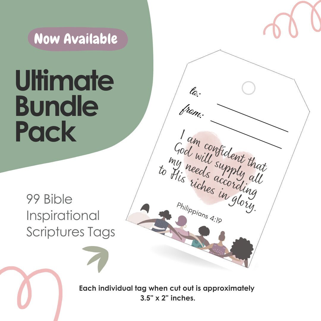 Inspirational Bible Verse Tags Bundle | Printables | Encouragement ...