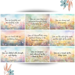 Christian Bible Verses | Printable Scripture Cards Set | Motivational ...