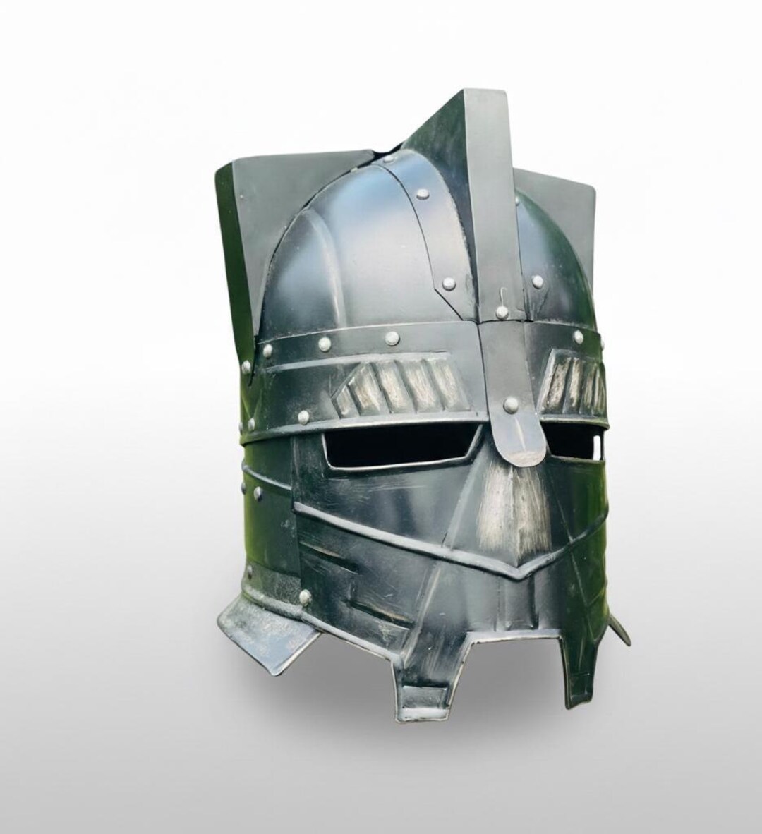 Steel Knight Helm – Medieval Crusader Armor, LARP Cosplay - Etsy