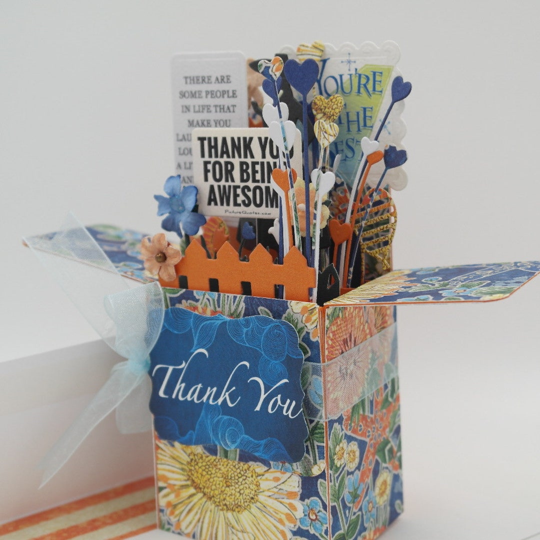 Custom Thank You Explosion Box Card Personalized Handmade - Etsy