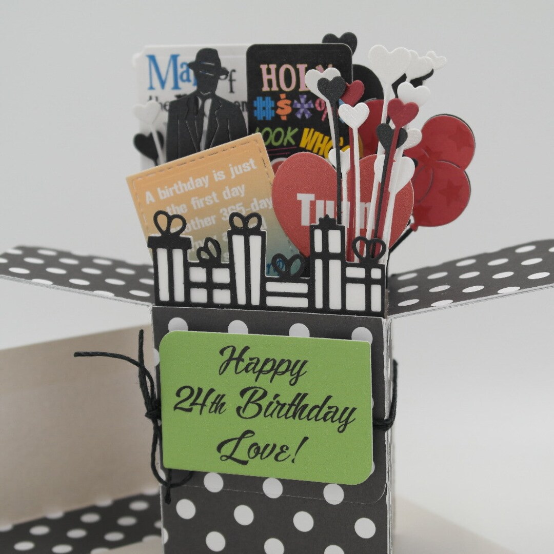 Custom Birthday Explosion Box Card Personalized Handmade - Etsy