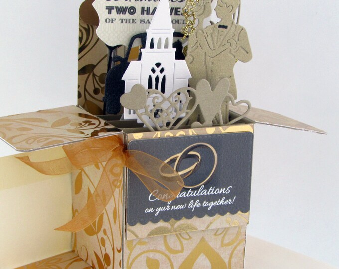 Wedding Explosion Box Card Handmade Wedding Card Greeting - Etsy