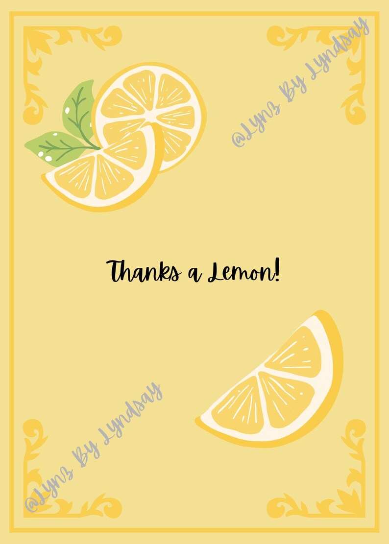 Thanks a Lemon! - Thank You Card - Etsy