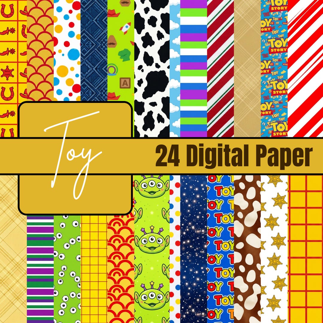 Toy Story Digital Paper Pack 300 DPI High Quality | Cute Cartoon ...