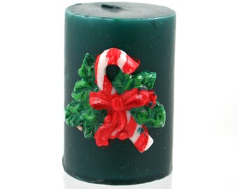 Candy Cane Pillar Candle - Etsy