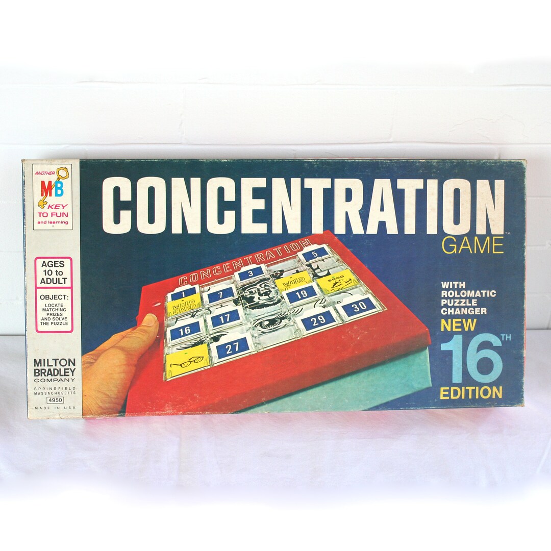 Vintage 1970s Concentration Game, 16th Edition, Hidden Rebus, TV ...
