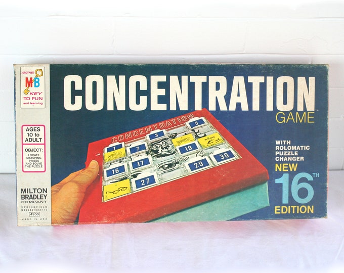 Vintage 1970s Concentration Game, 16th Edition, Hidden Rebus, TV ...