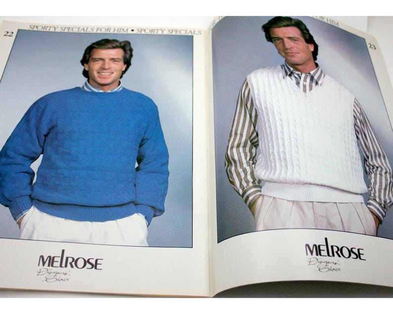 Vintage 1980s Fashion Knitting Pattern Magazine, Short Sleeve Summer ...