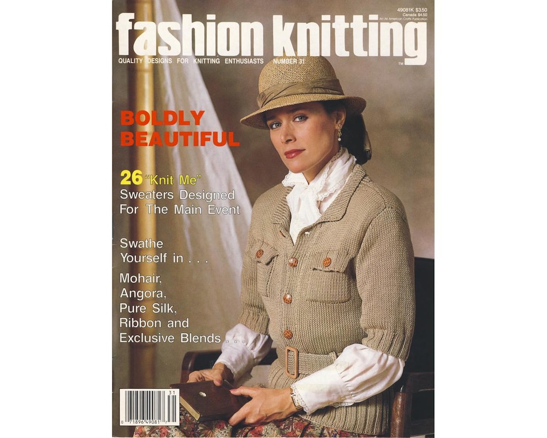 Vintage 1980s Fashion Knitting Magazine, Women's Sweater Patterns ...