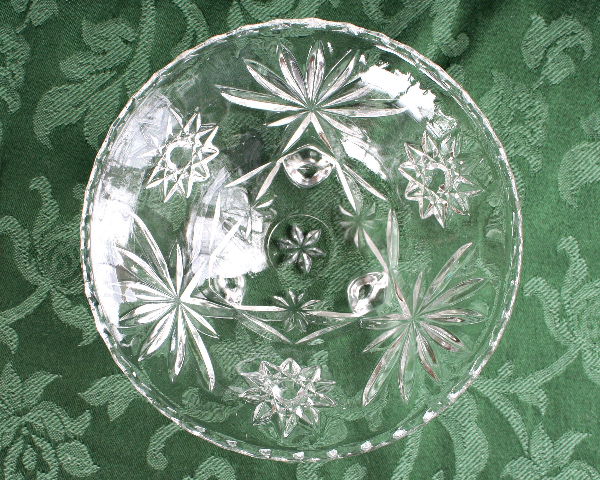 Vintage Anchor Hocking Prescut Clear Glass Candy Dish, Three Toed Bowl ...