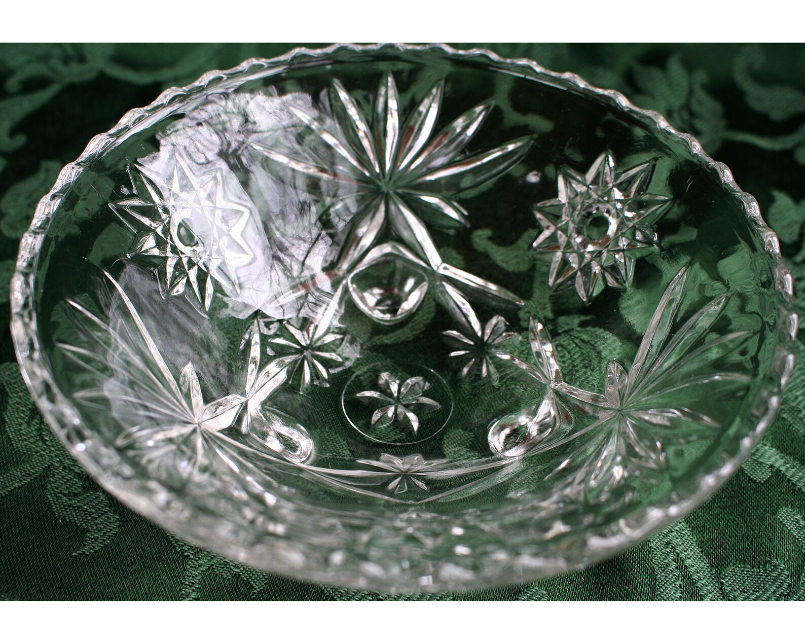 Vintage Anchor Hocking Prescut Clear Glass Candy Dish, Three Toed Bowl ...