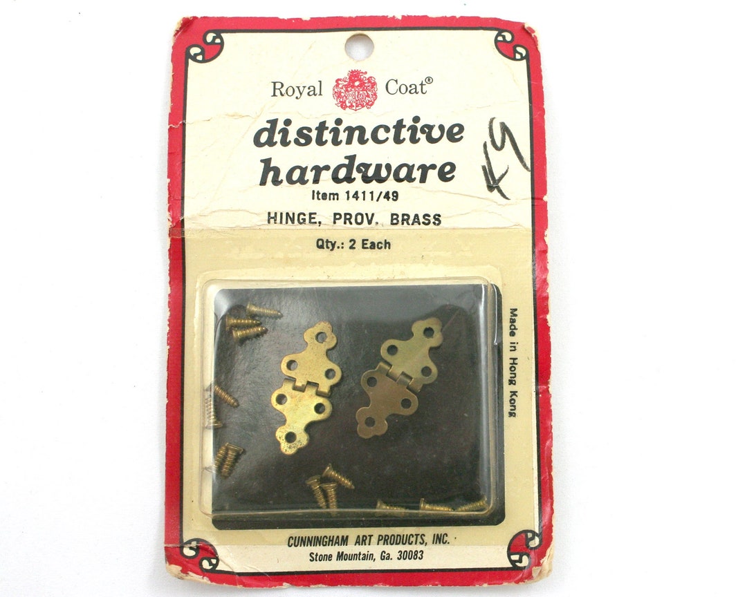 Vintage Small 1/2" Brass Butterfly Hinges, Surface Mount Cabinet Hinge ...