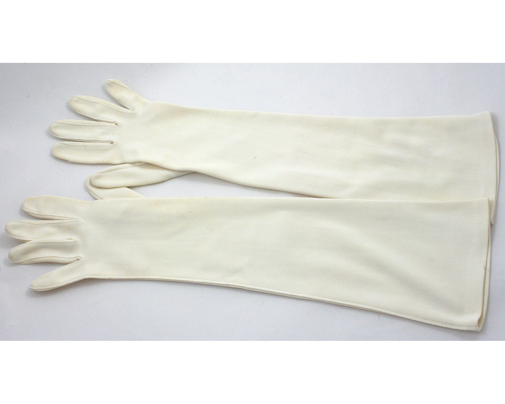 Vintage 1960s Long White Opera Gloves, Women's Elbow Length Gloves, Mid ...