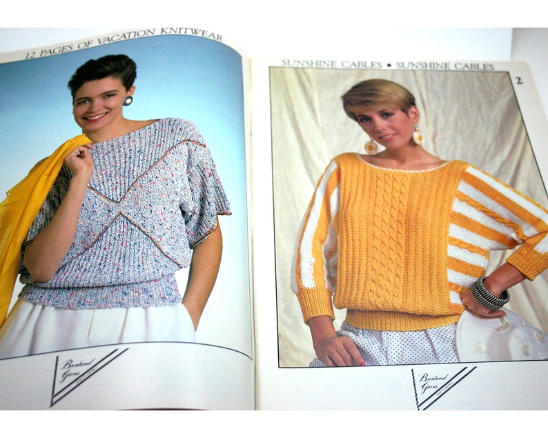 Vintage 1980s Fashion Knitting Pattern Magazine, Short Sleeve Summer ...