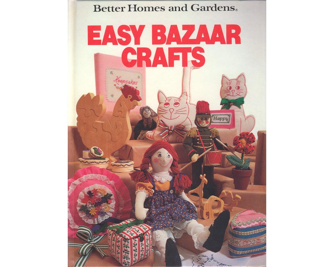 Vintage 1980s Easy Bazaar Crafts Book, Knitting Crochet Patterns ...
