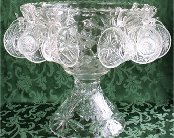 Vintage Anchor Hocking Prescut Clear Glass Candy Dish, Three Toed Bowl ...