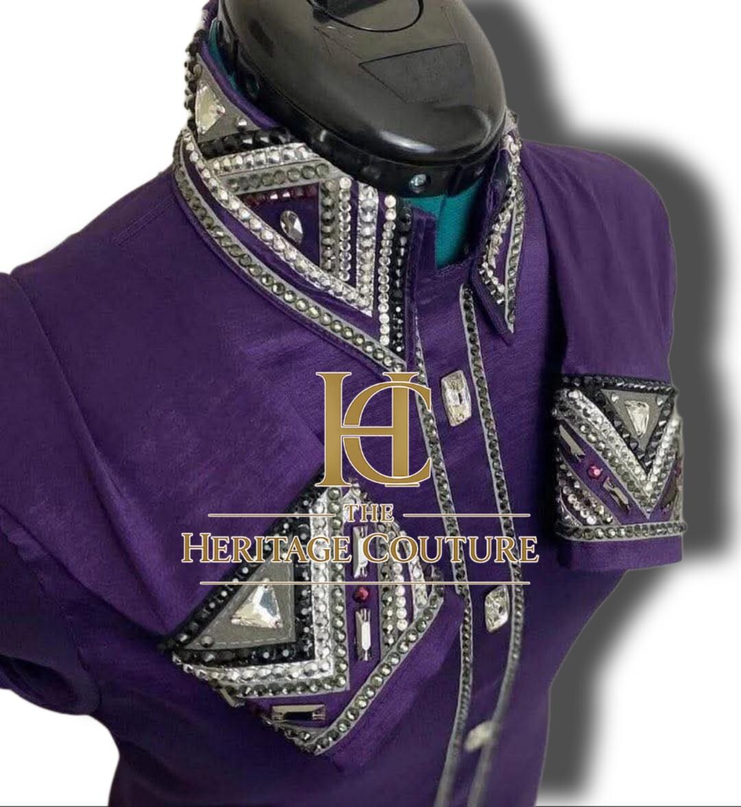Rodeo Show Shirt: Stretch Taffeta, Crystal Embellished - Etsy