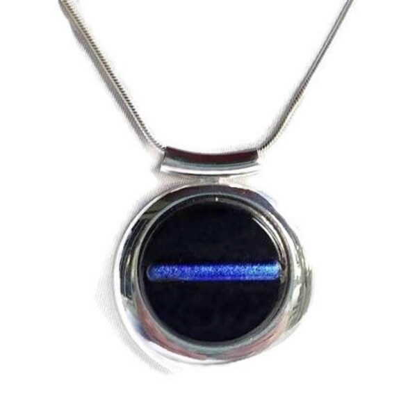 Thin Blue Line Necklace - Etsy