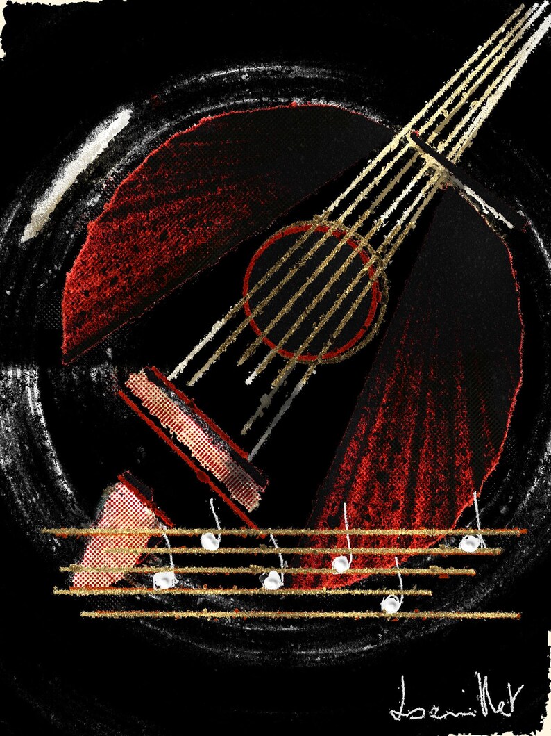 Banjo Resonance – Banjo Wall Art Poster | Modern Abstract Music Art ...