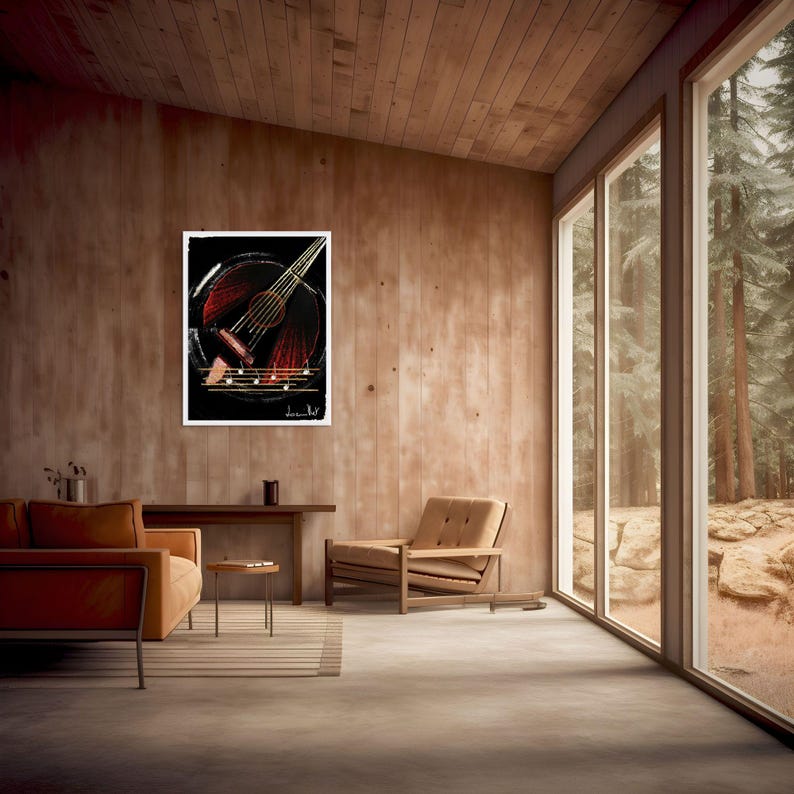 Banjo Resonance – Banjo Wall Art Poster | Modern Abstract Music Art ...