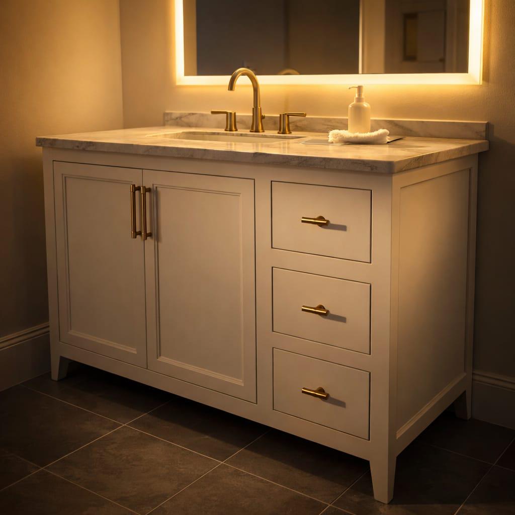 DIY Double-sink Bathroom Vanity Plan: Shaker Style Cabinet With Storage ...
