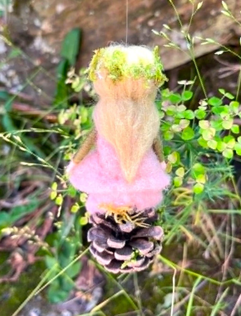 The Nestkeeper, Pinecone Fairy, Woodland Spirit, Nordic Botanical Folk ...