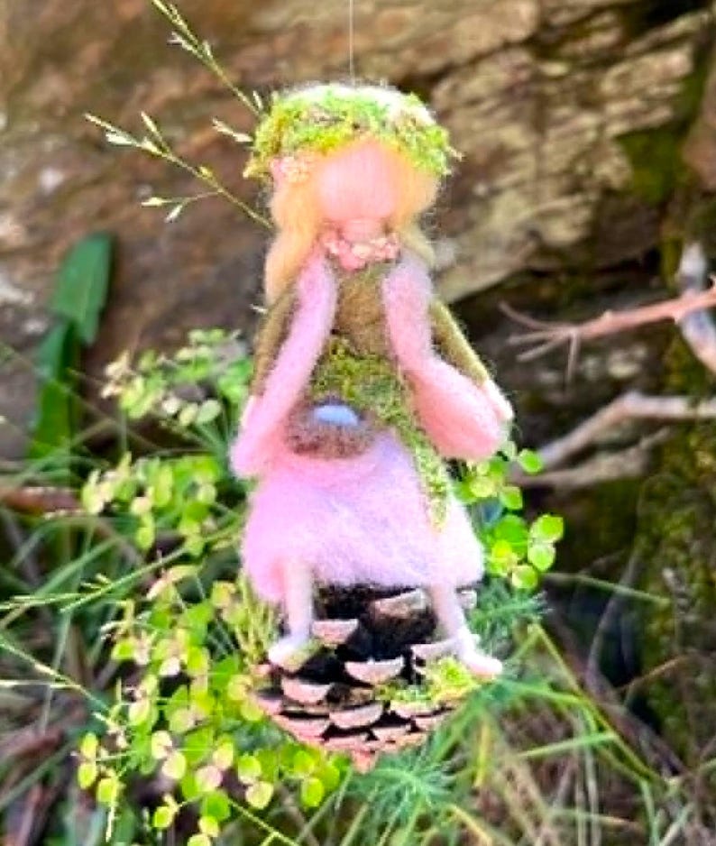 The Nestkeeper, Pinecone Fairy, Woodland Spirit, Nordic Botanical Folk ...