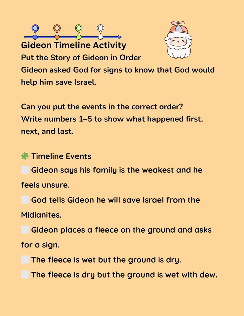 Gideon Asks for Sign Bible Activity Pack | Coloring Page, Story ...