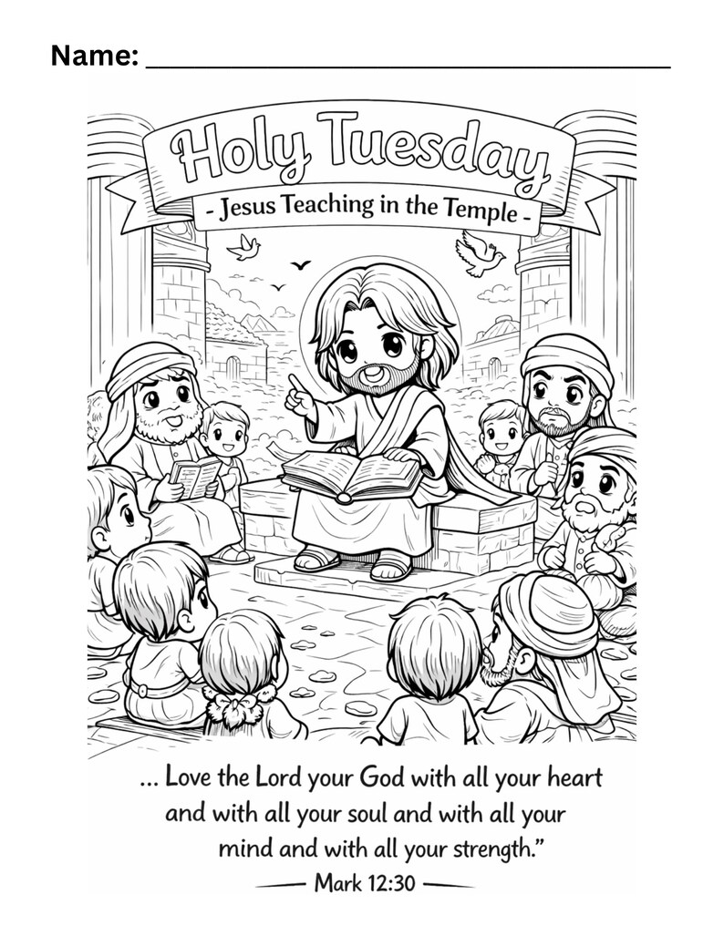 Holy Week Coloring Pages for Kids, Holy Week Coloring Book, Holy Week ...