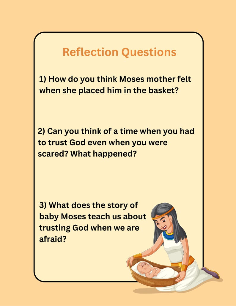 Baby Moses Coloring Page Printable, Moses in the Basket Bible Story for ...