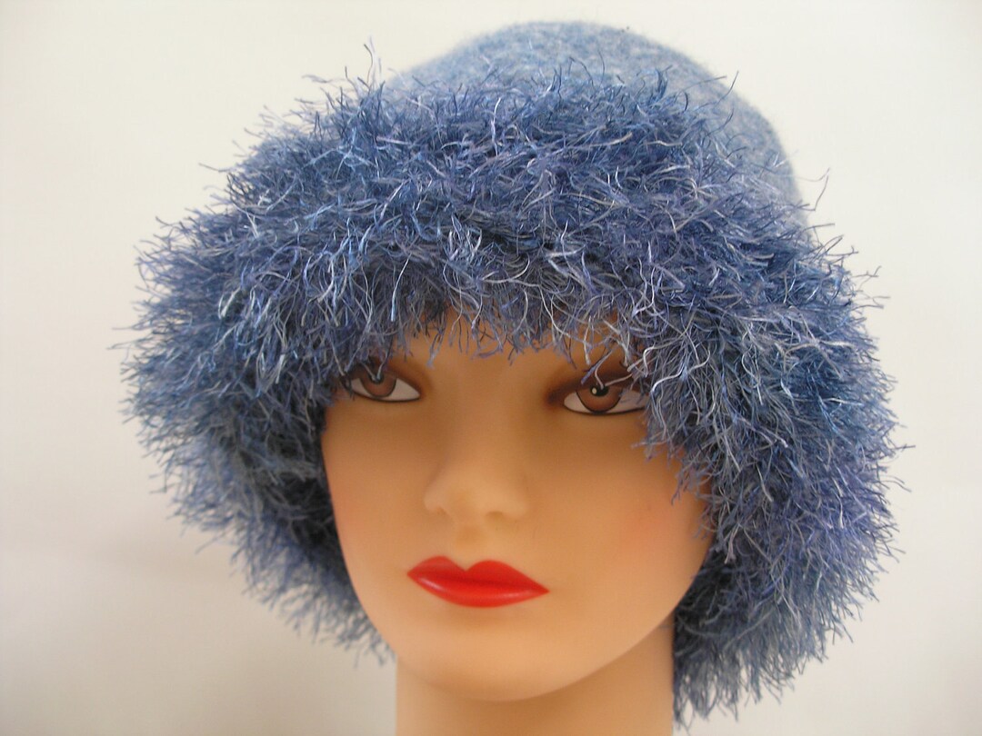 Felted Blue Fuzzy Hat, Seller Designed and Created / Felted Blue Hat ...