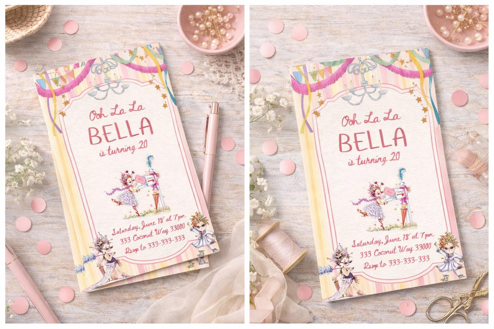 Fancy Nancy Birthday Invitation Template, Watercolor Birthday Invite ...