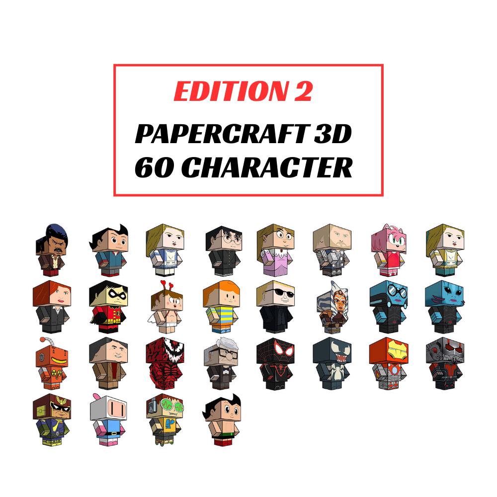 Edition 2 | 3D Papercraft 60 Character Models | Printable Designs (SVG ...