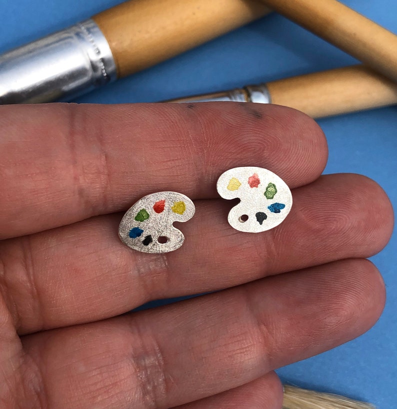 Paleta pintor pain palette pintura jewelry pendientes | Etsy