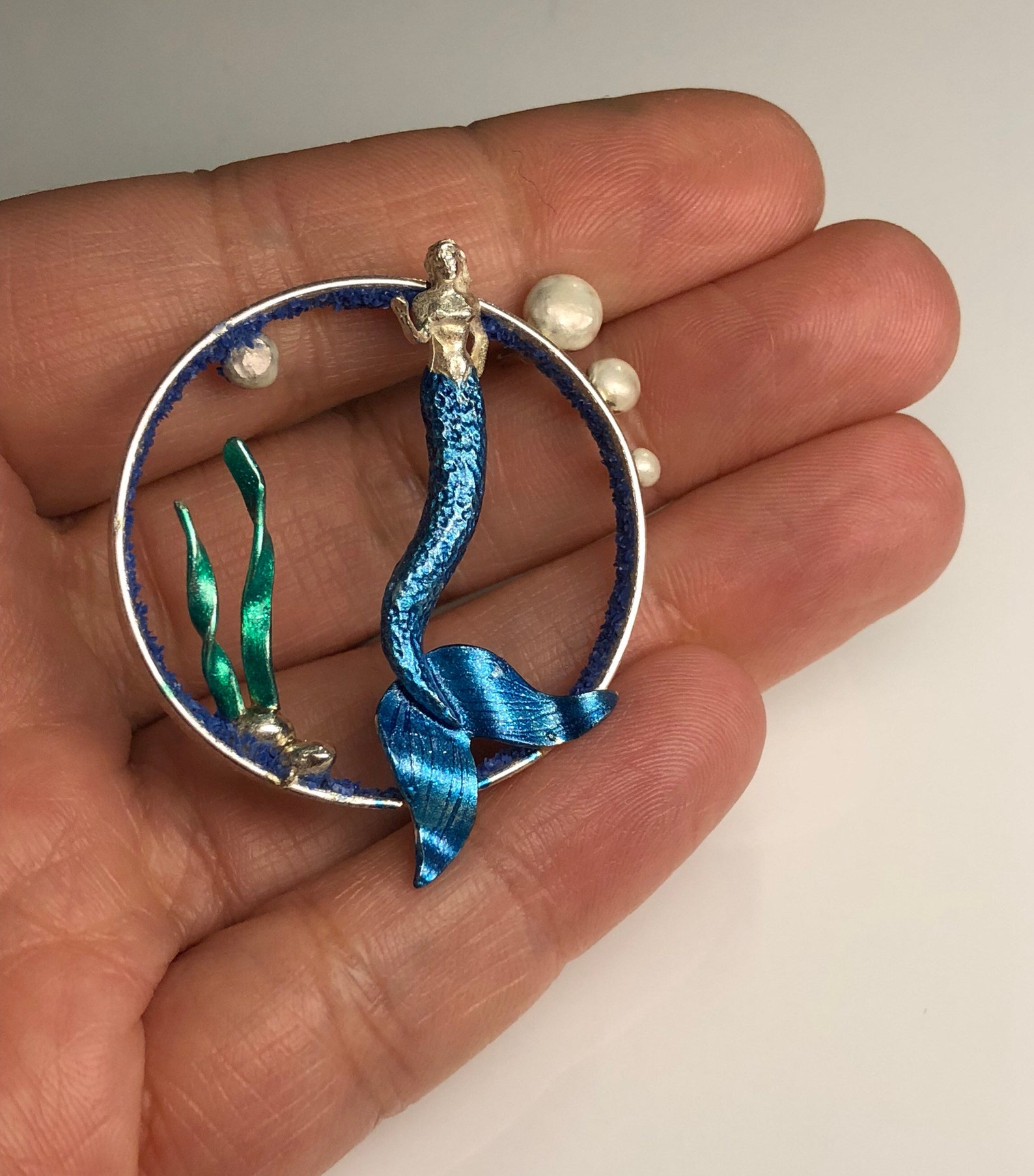 Mermaid Brooch Silver Mermaid Broochmermaid Pin Mermaid - Etsy UK
