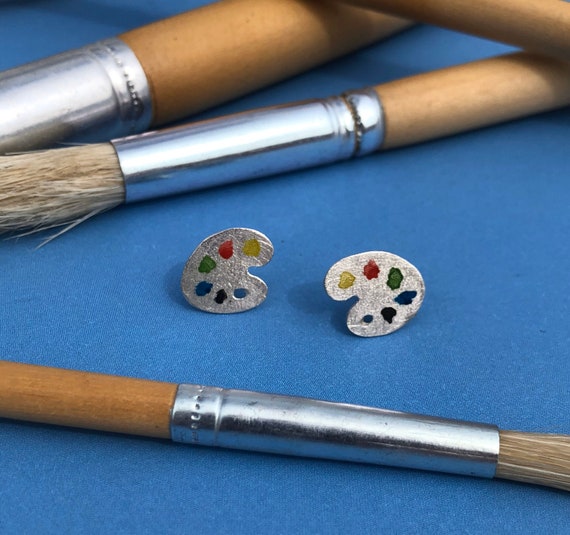 Paleta pintor pain palette pintura jewelry pendientes | Etsy