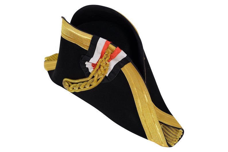 Napoleonic Bicorne Hat – French Military Officer Hat With Gold Trim ...