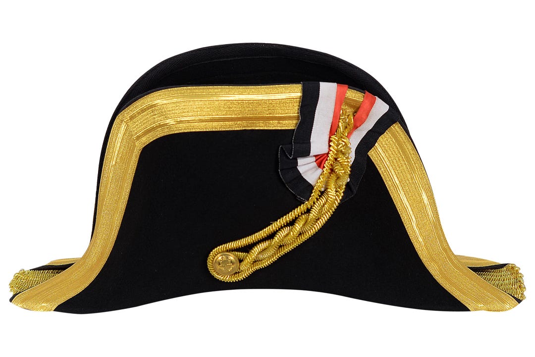 Napoleonic Bicorne Hat – French Military Officer Hat With Gold Trim ...