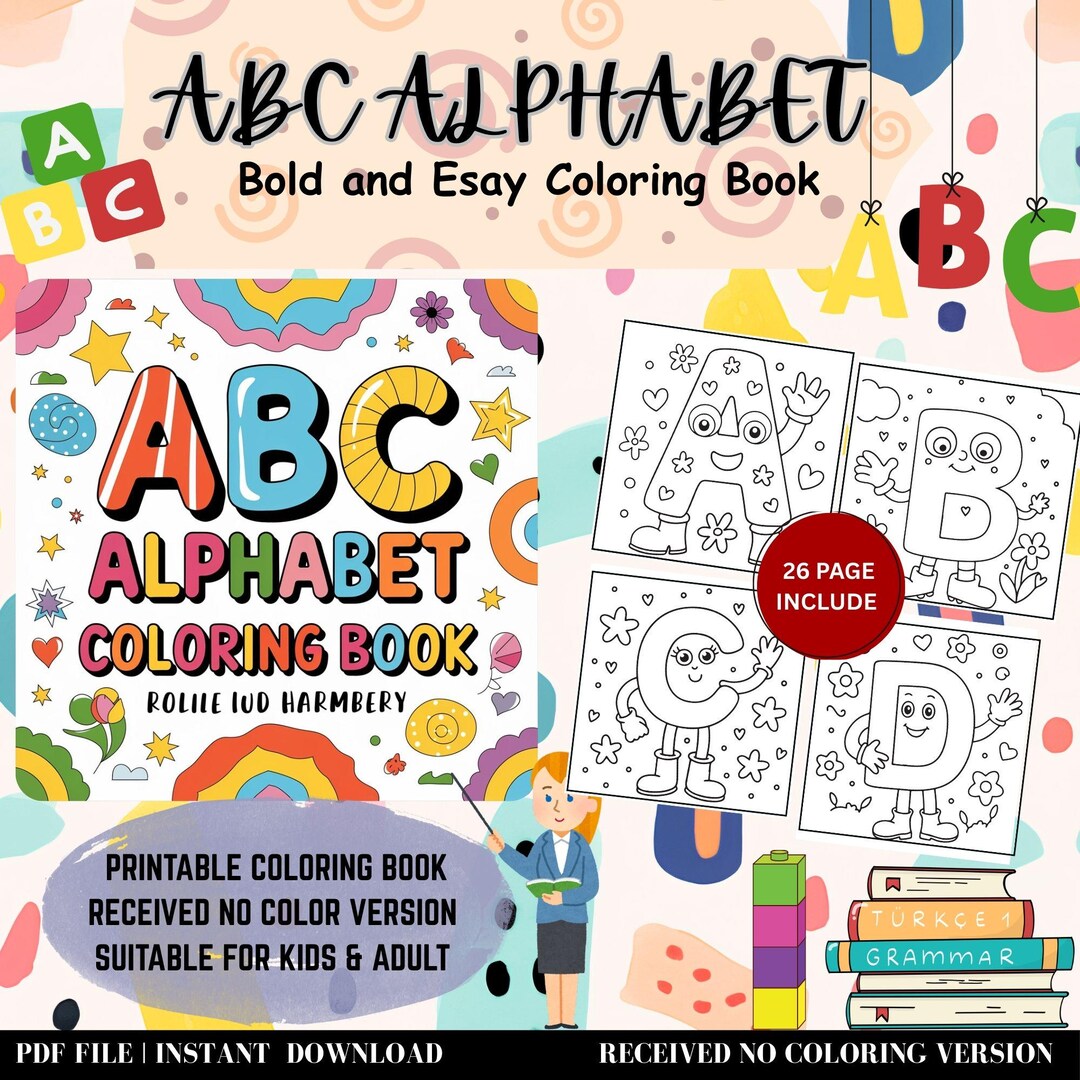 ABC Alphabet Coloring Pages Printable| 26 Pages |educational PDF ...