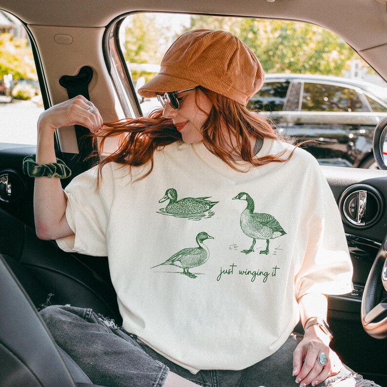 Cottagecore Duck Tshirt Retro Duck Graphic Tee Preppy Mallard Duck ...
