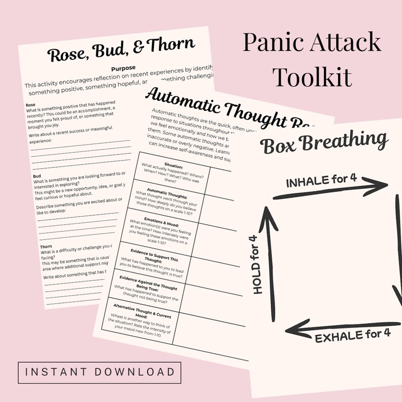 CBT DBT Therapy Worksheets Bundle | Anxiety Coping Skills Workbook ...