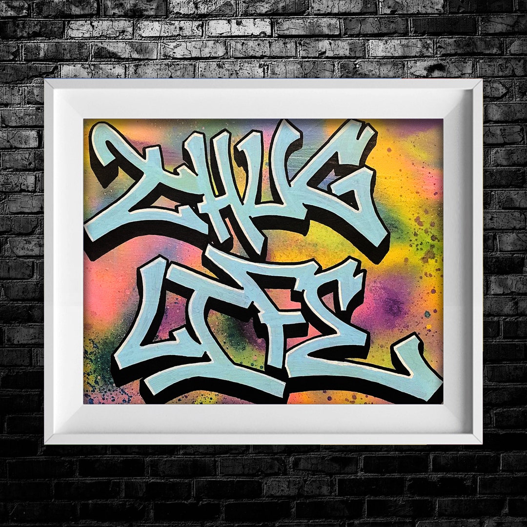Thug Life Bright Colorful Graffiti Spray Paint, Abstract Maximalist ...