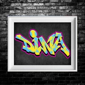 Custom Graffiti Street Art Style Name Print Digital Download Poster ...