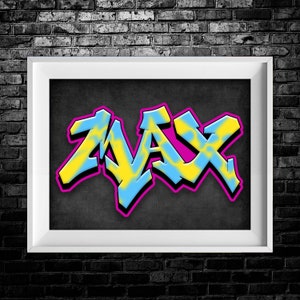 Custom Graffiti Street Art Style Name Print Digital Download Poster ...